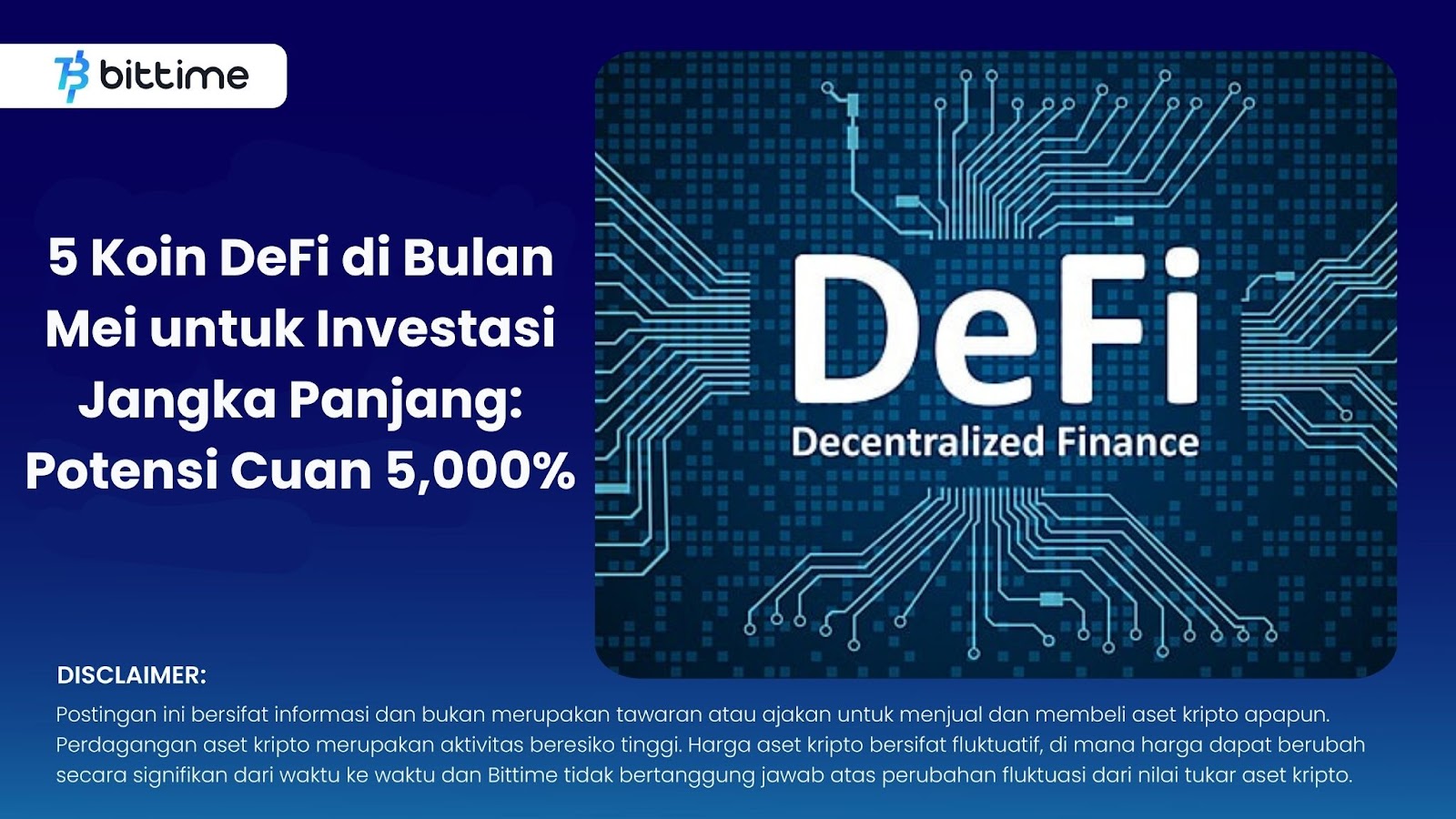 5 Koin DeFi di Bulan Mei untuk Investasi Jangka Panjang: Potensi Cuan 5,000% – Bittime