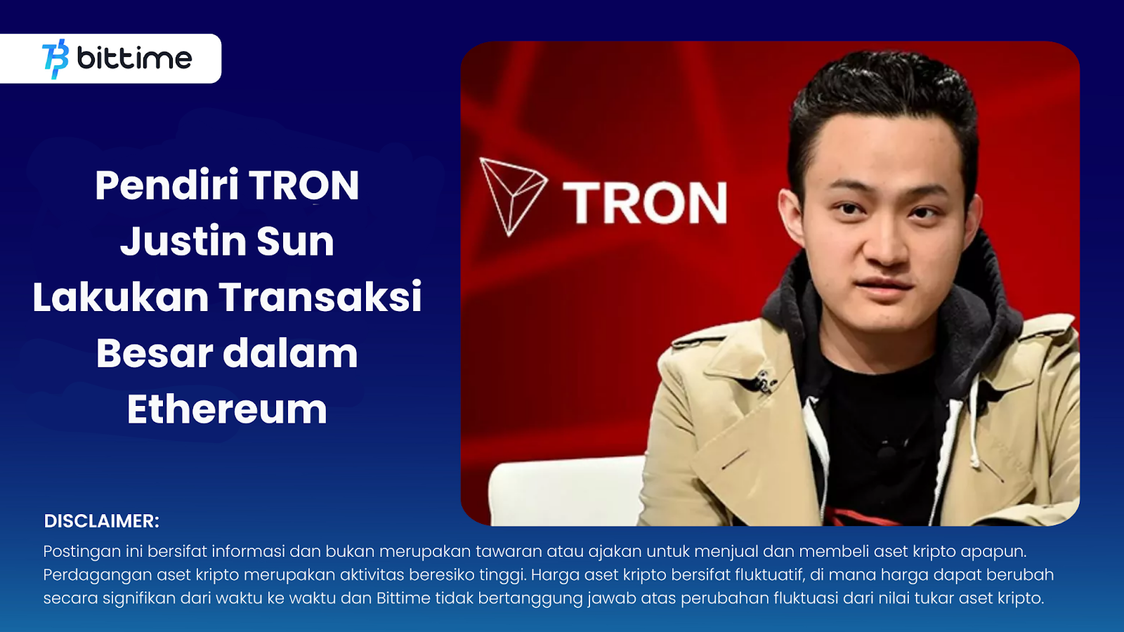 TRON Founder Justin Sun Sends 120,000 ETH to This Address! – Bittime