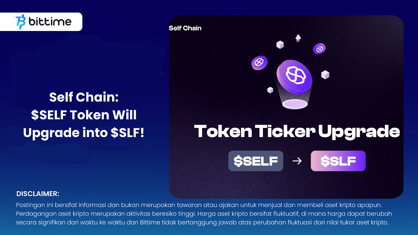 Self Chain: $SELF Token Will Upgrade into $SLF! – Bittime
