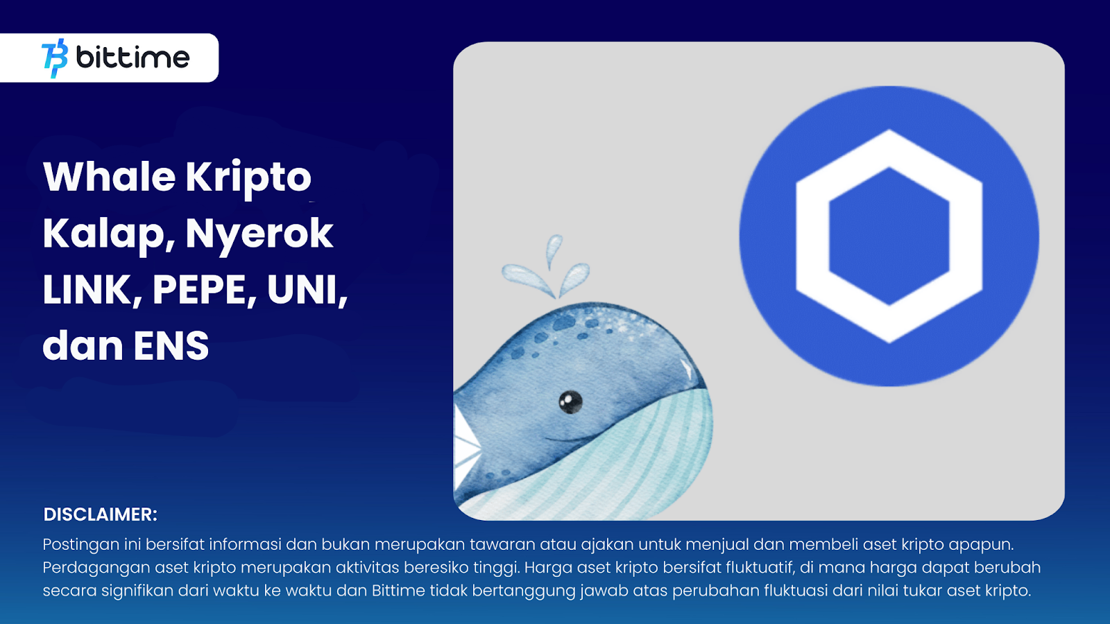 Crazy Crypto Whale, Steal LINK, PEPE, UNI, and ENS – Bittime