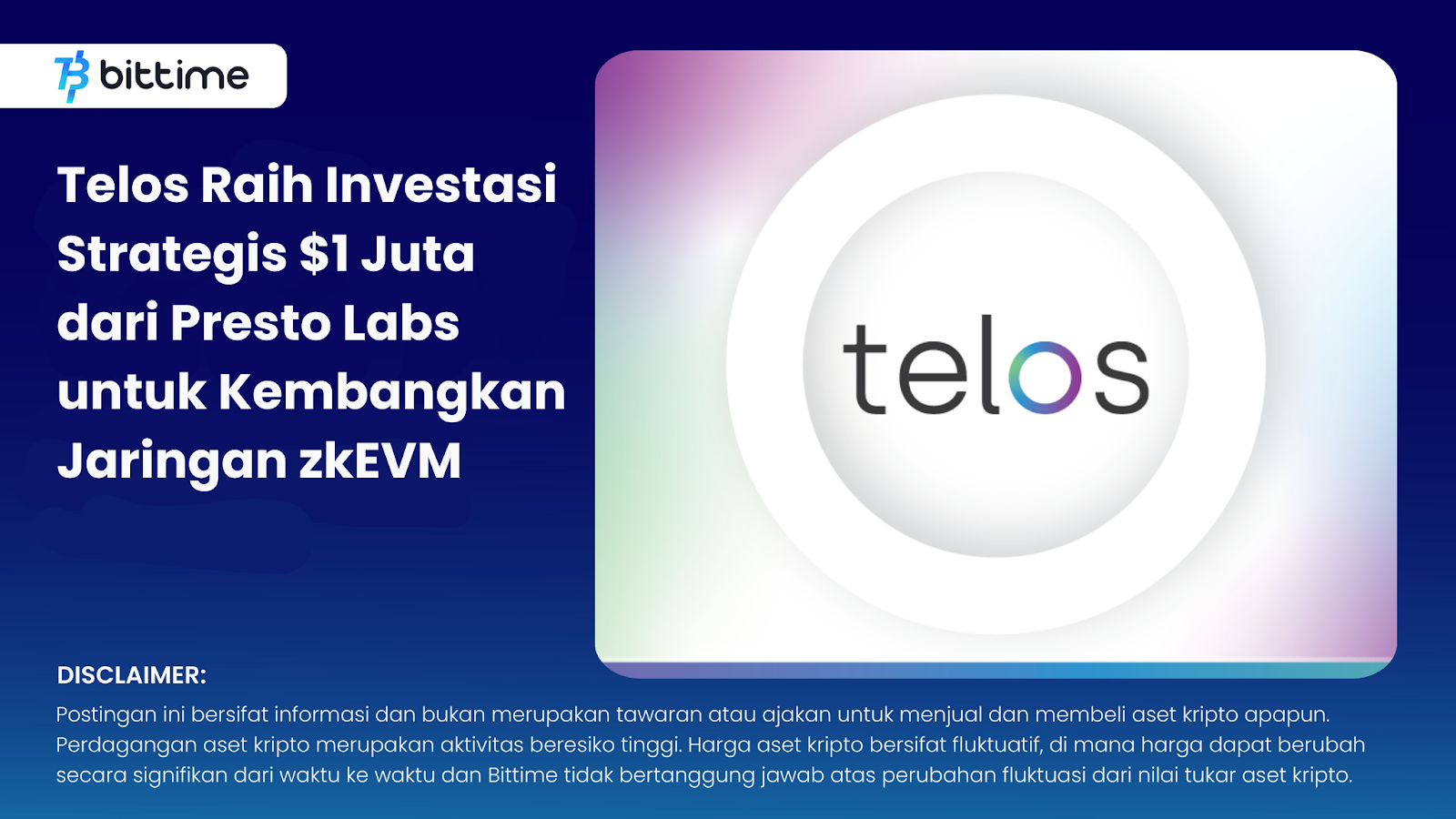 Telos Secures $1 Million Strategic Investment from Presto Labs to Develop zkEVM Network – Bittime