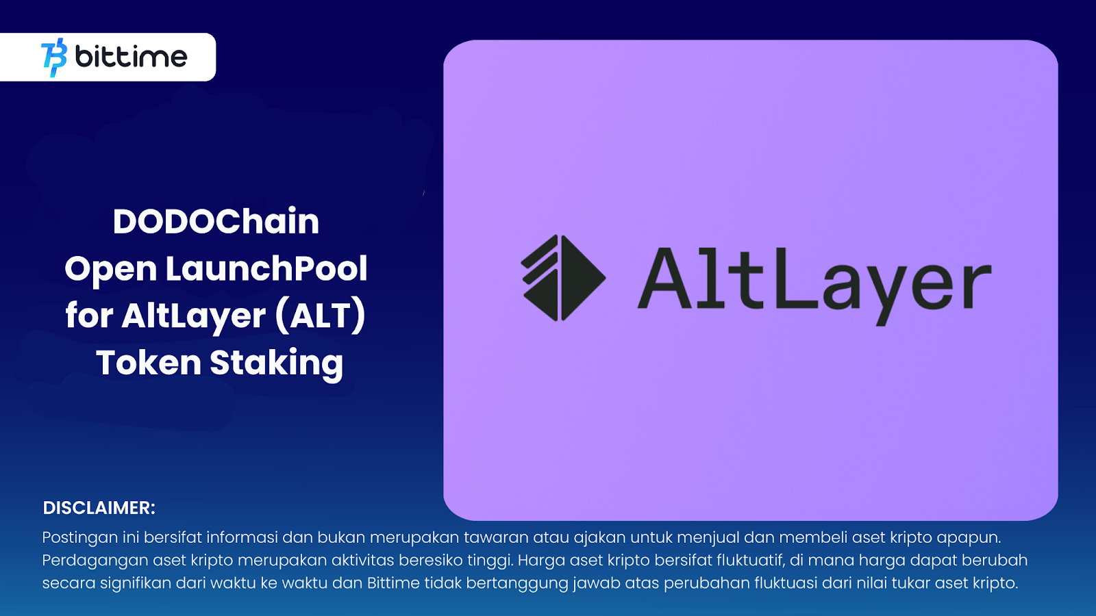 DODOChain Open LaunchPool for AltLayer (ALT) Token Staking – Bittime