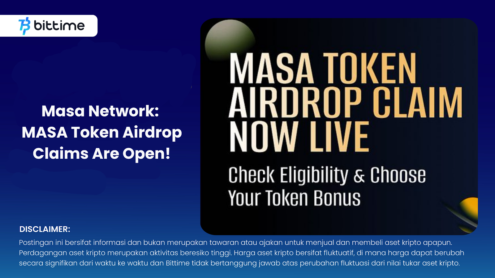 Masa Network: MASA Token Airdrop Claims are Open! – Bittime