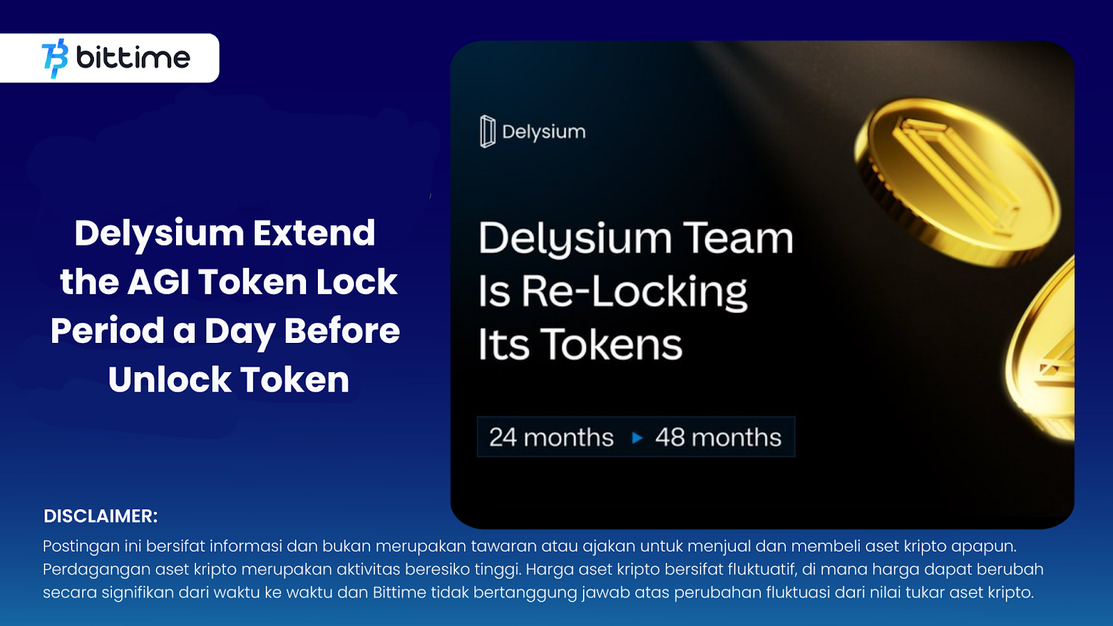 Delysium Extend the AGI Token Lock Period a Day Before Unlock Token – Bittime