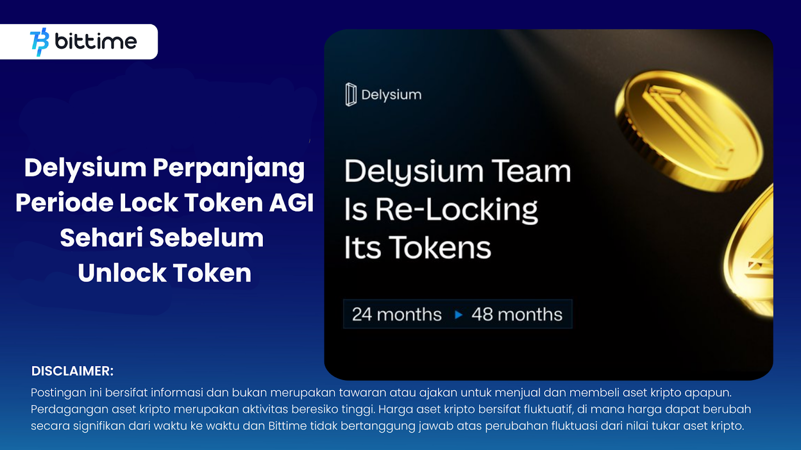Delysium Perpanjang Periode Lock AGI Token Sehari Sebelum Unlock Token – Bittime