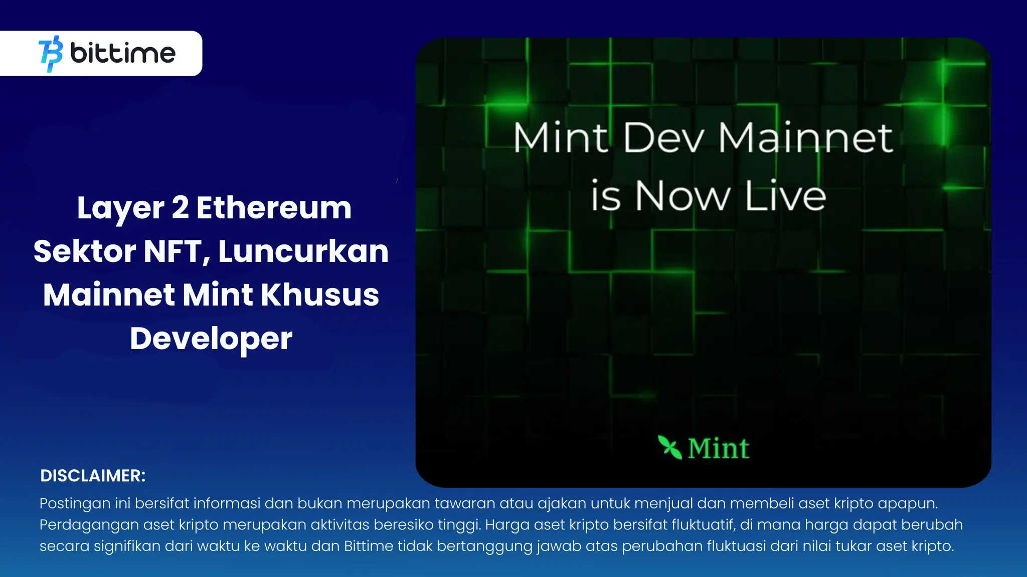 Layer 2 Ethereum Sektor NFT, Luncurkan Mainnet Mint Khusus Developer – Bittime