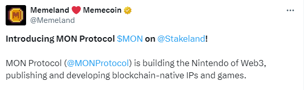 Memeland Launches MON Protocol: Building Nintendo's Web3 – Bittime