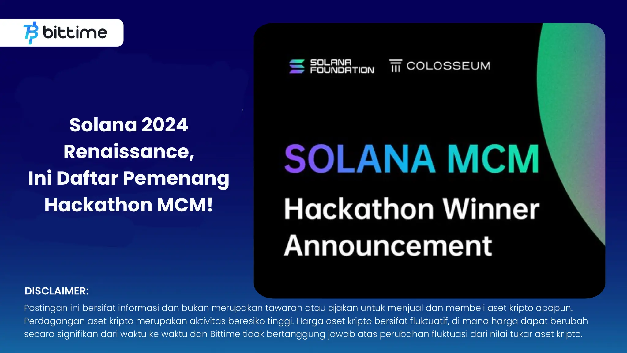 Solana 2024 Renaissance, Ini Daftar Pemenang Hackathon MCM! – Bittime