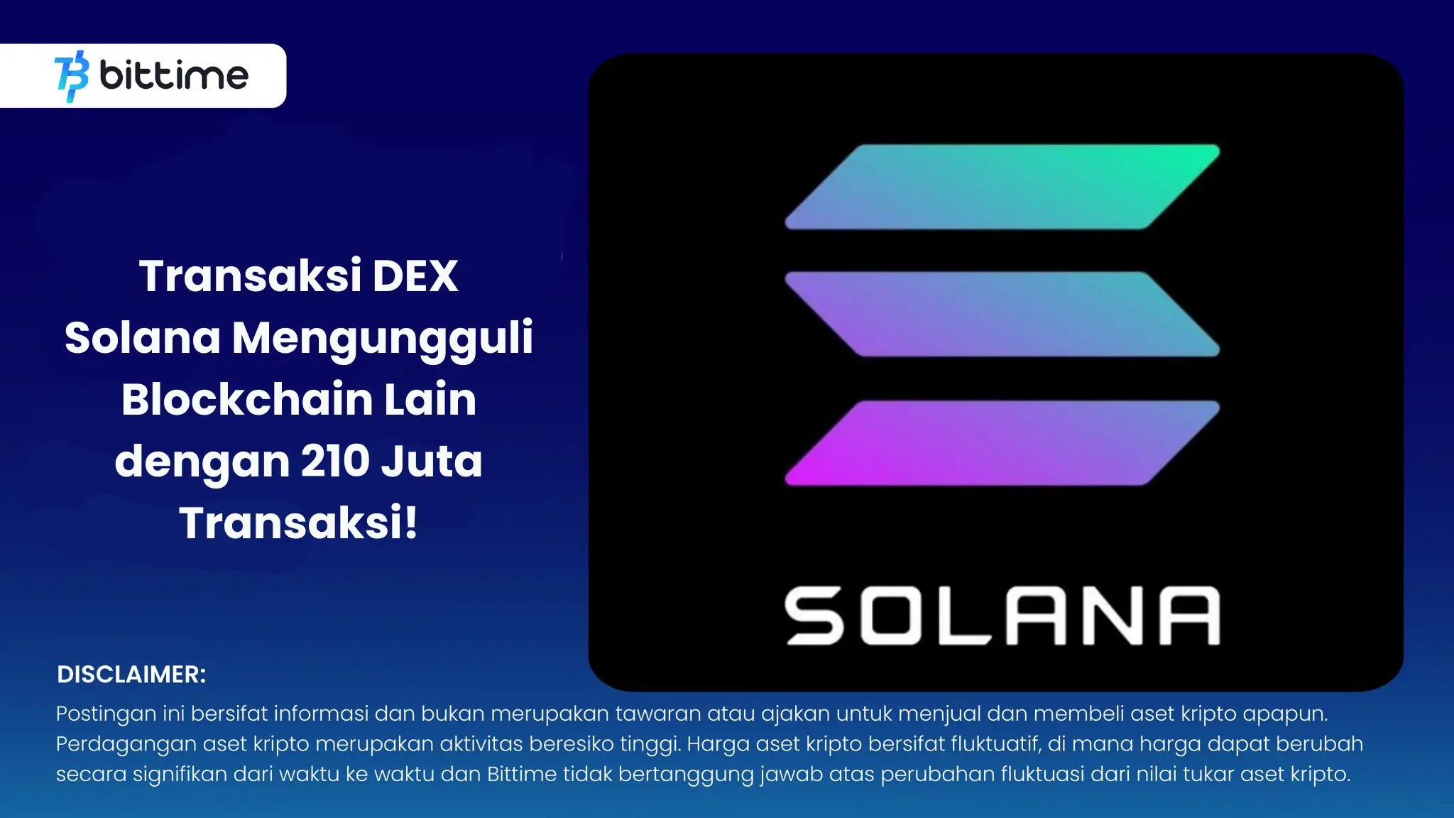 Transaksi DEX Solana Mengungguli Blockchain Lain dengan 210 Juta Transaksi! – Bittime