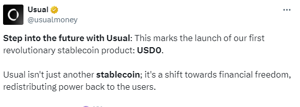 Usual Labs Launches USD0: A Real World Asset (RWA) Backed Stablecoin ...