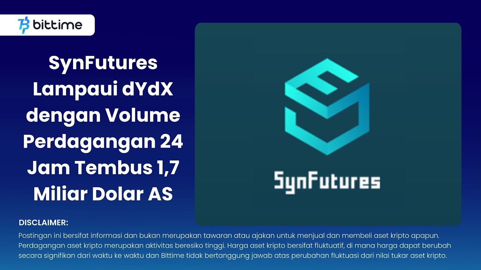 SynFutures Surpasses dYdX with 24 Hour Trading Volume Reaching 1.7 Billion US Dollars – Bittime
