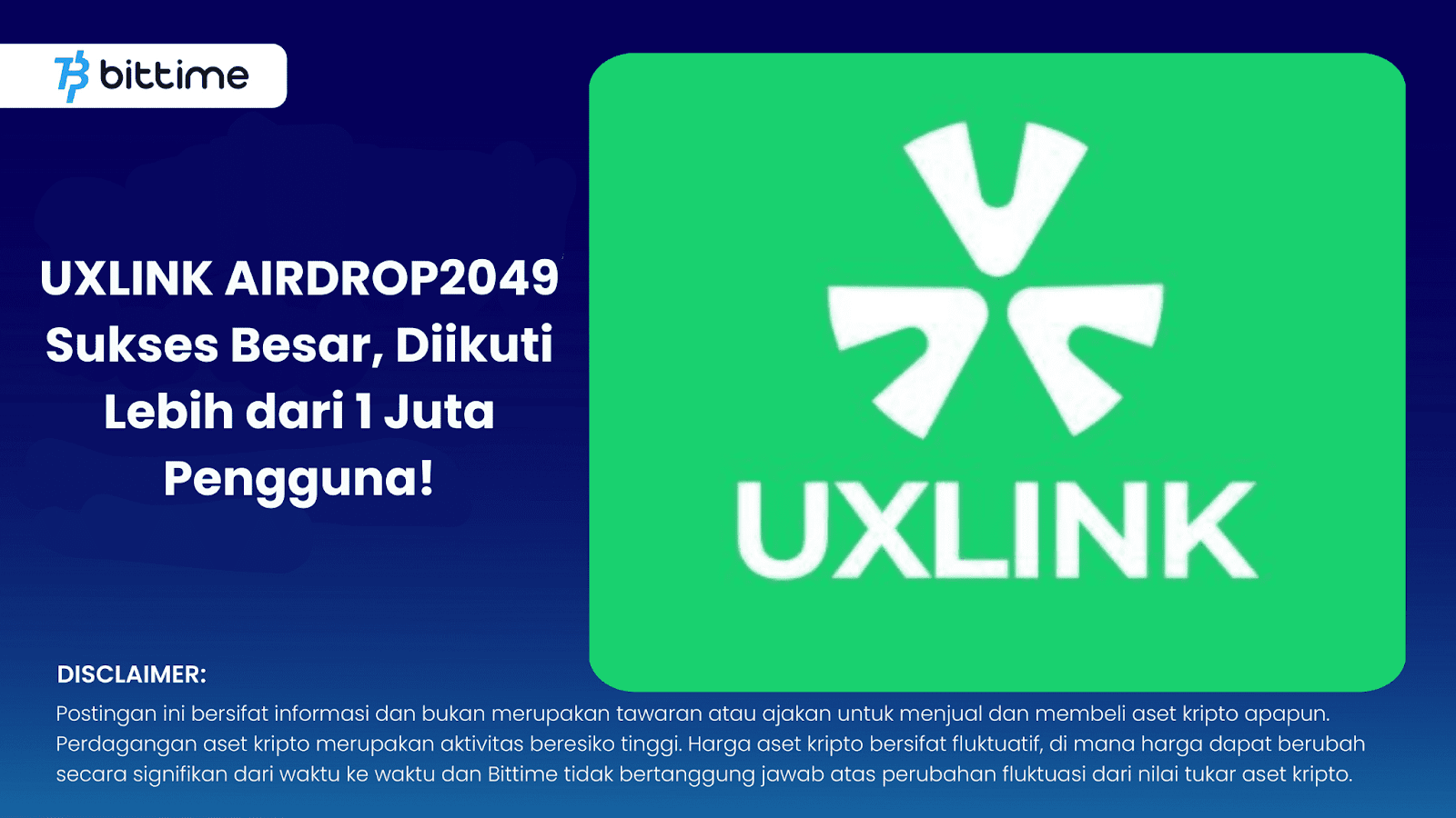 UXLINK AIRDROP2049 Sukses Besar, Diikuti Lebih dari 1 Juta Pengguna! – Bittime