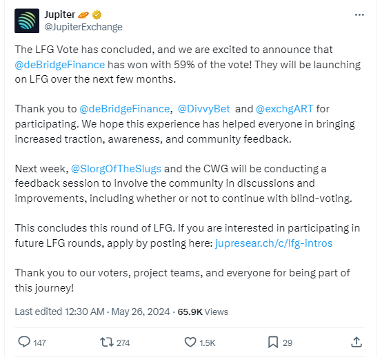 deBridge Wins LFG Jupiter Launchpad Voting: When Will It Be Ready to ...