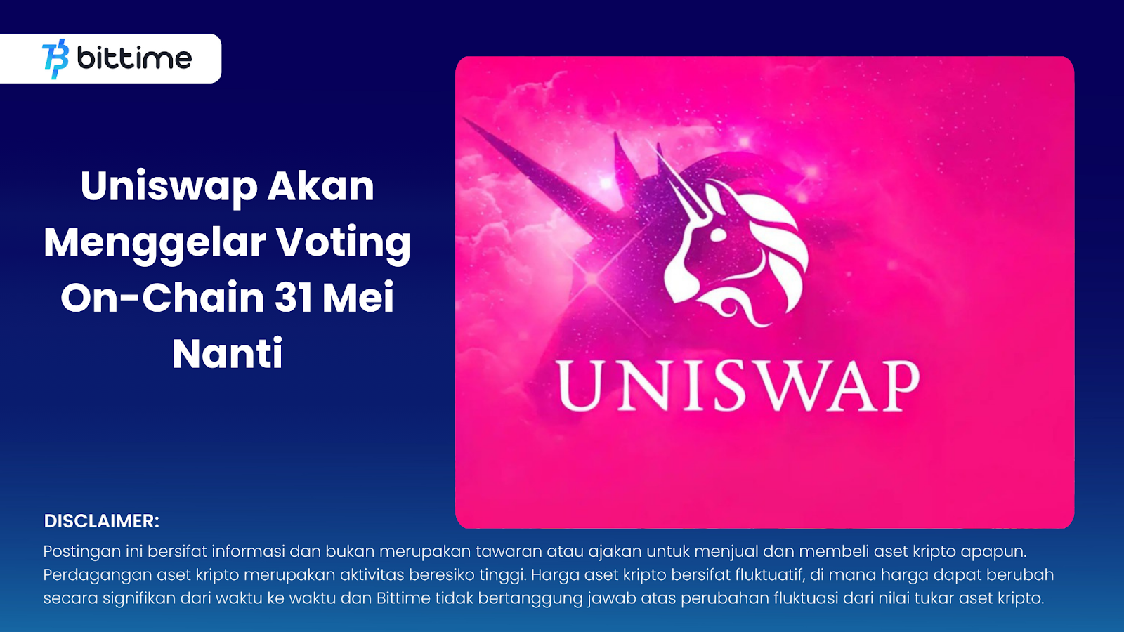 Uniswap Will Hold On-Chain Voting on May 31 – Bittime