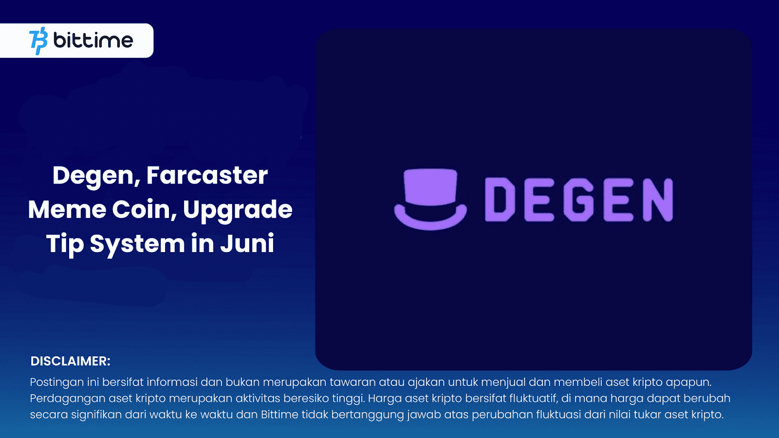 Degen, Farcaster Meme Coin, Upgrade Tip System in Juni – Bittime
