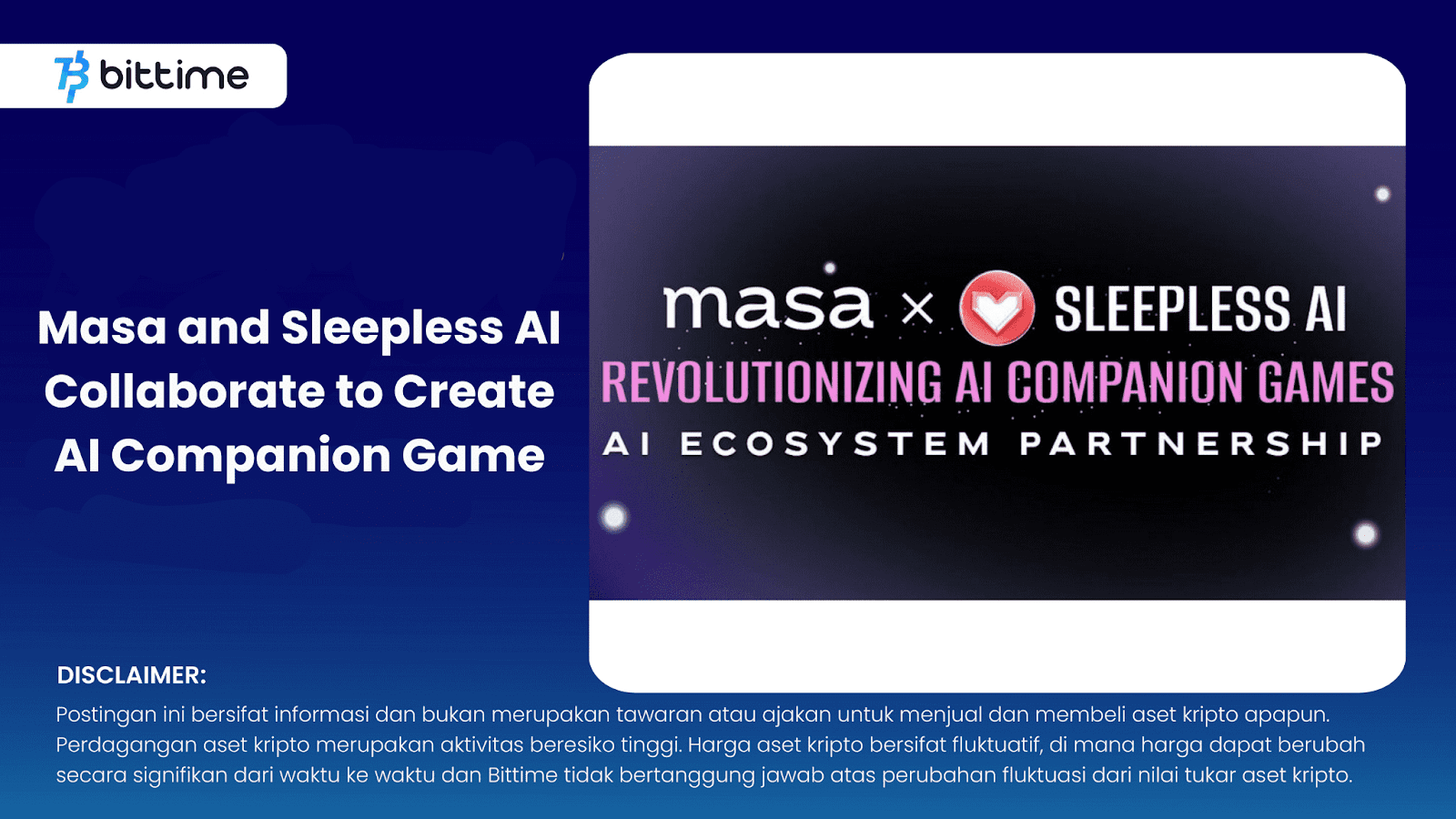 Masa and Sleepless AI Collaborate to Create AI Companion Game – Bittime