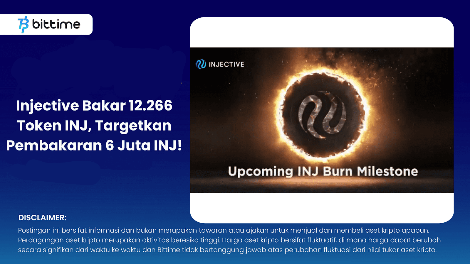 Injective Bakar 12.266 Token INJ, Targetkan Pembakaran 6 Juta INJ! – Bittime