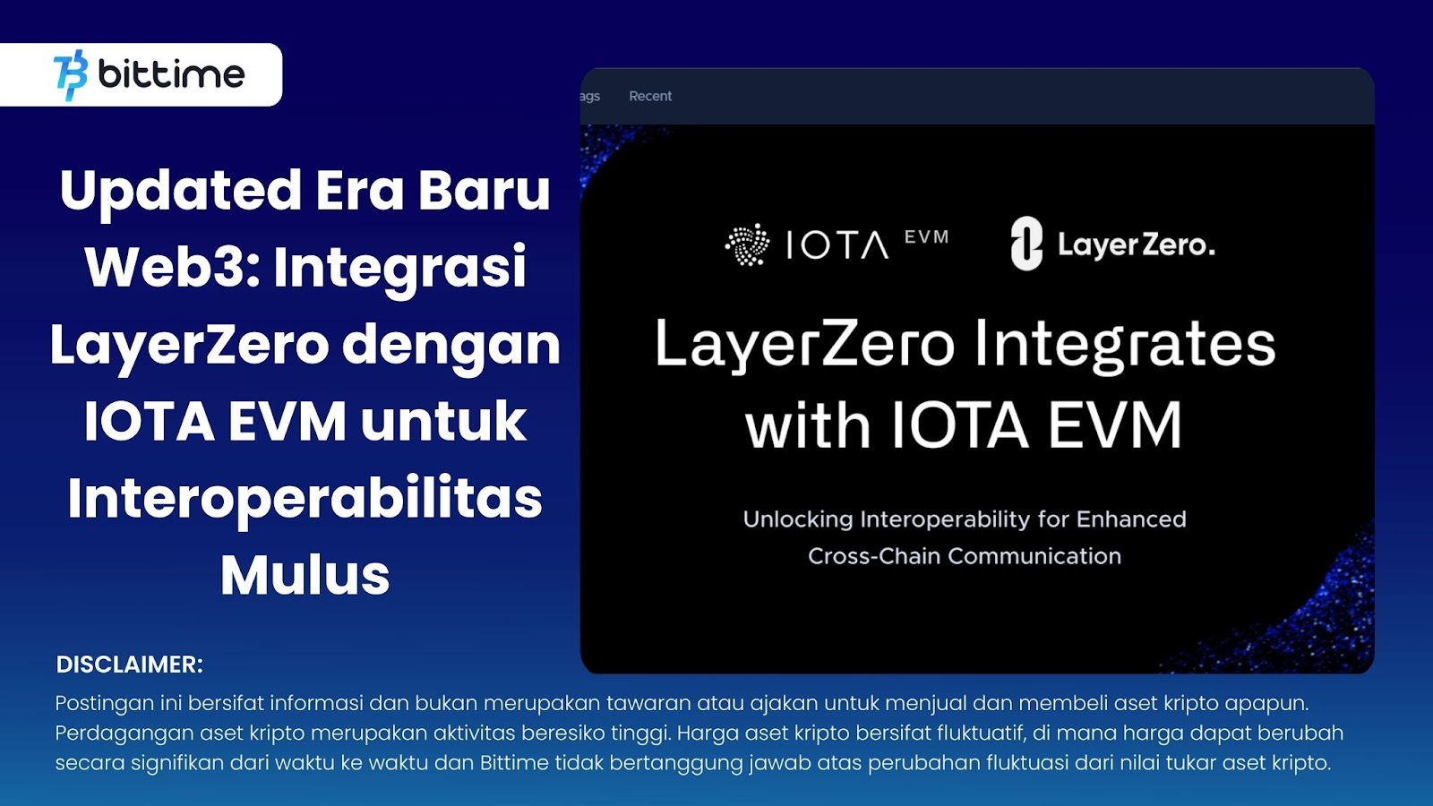 Updated Era Baru Web3: Integrasi LayerZero dengan IOTA EVM untuk Interoperabilitas Mulus – Bittime
