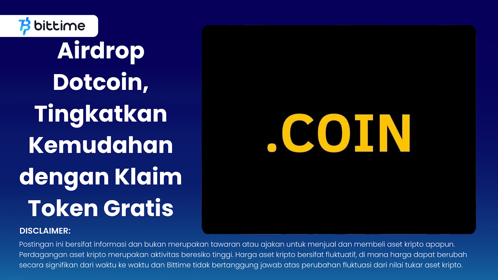 Dotcoin Airdrop, Increase Convenience by Claiming Free Tokens – Bittime