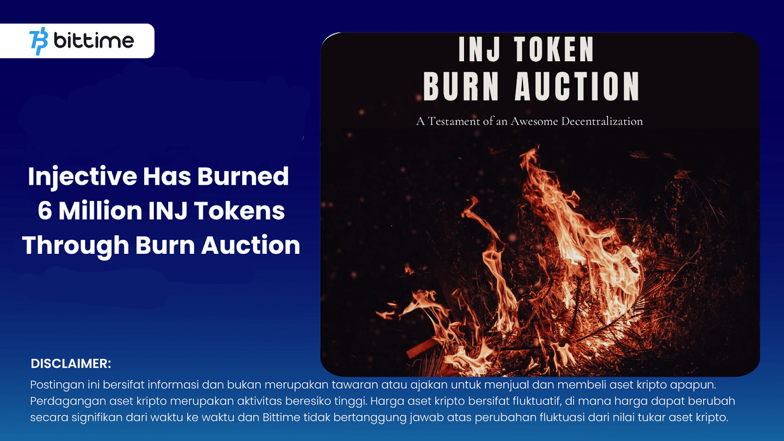 Injective Has Burned 6 Million INJ Tokens Through Burn Auction – Bittime