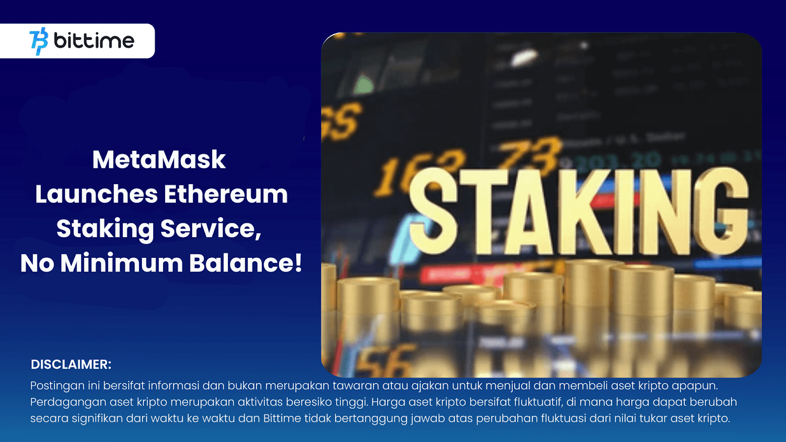 MetaMask Launches Ethereum Staking Service, No Minimum Balance! – Bittime