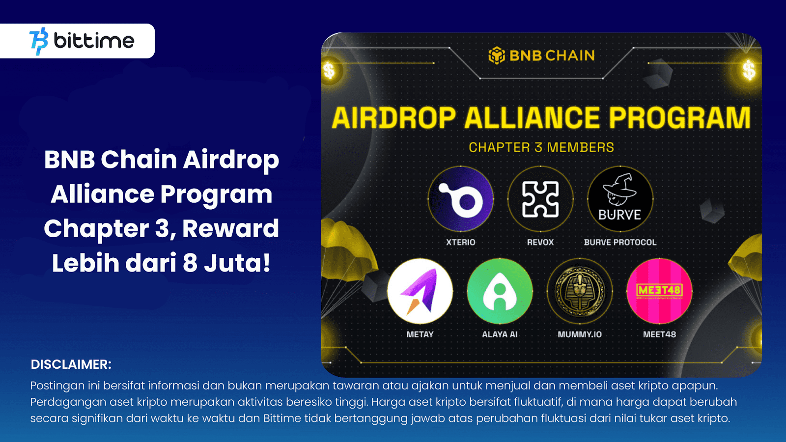 BNB Chain Airdrop Alliance Program Chapter 3, Reward Lebih dari 8 Juta! – Bittime