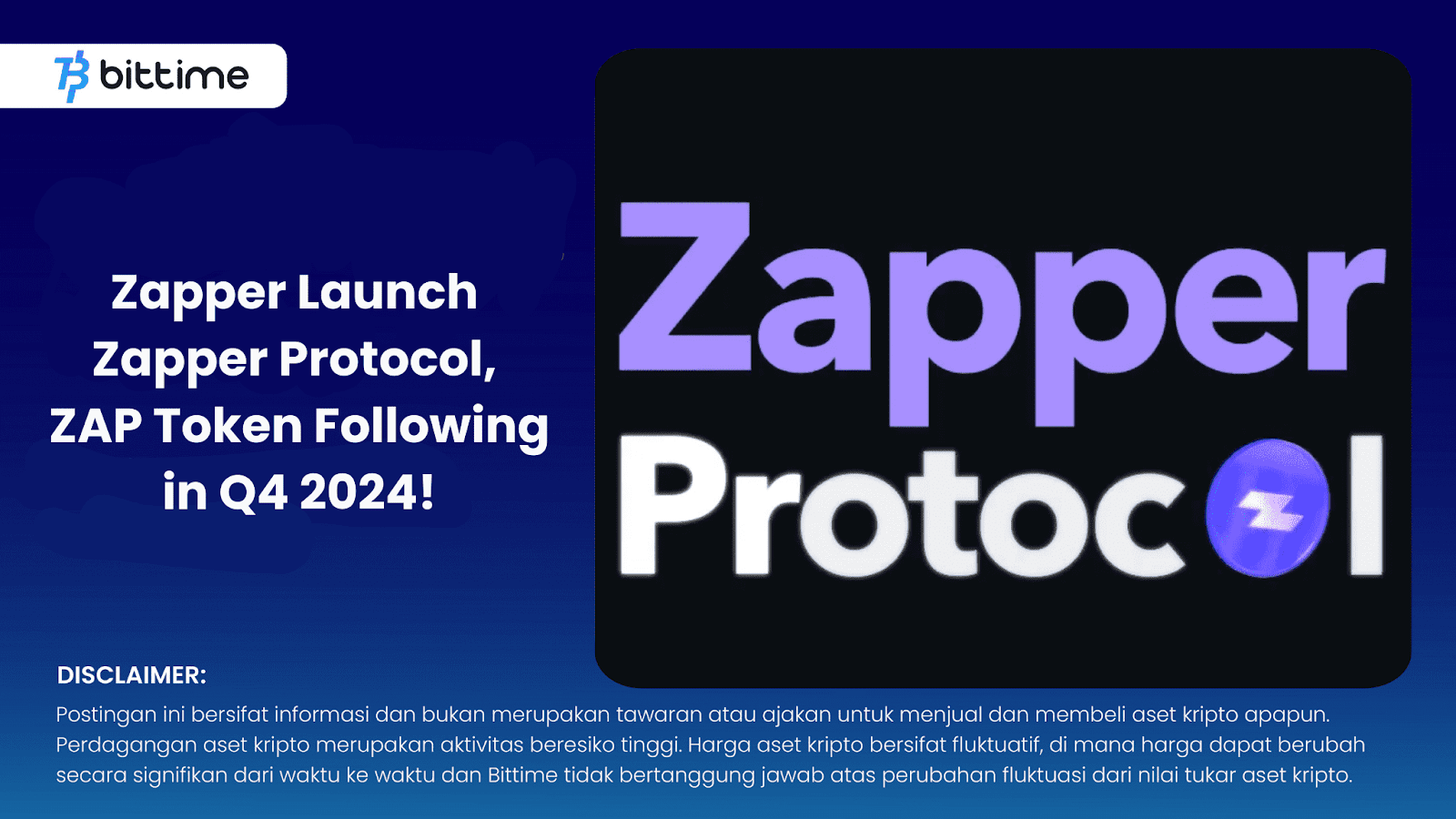 Zapper Launch Zapper Protocol, ZAP Token Following in Q4 2024! – Bittime