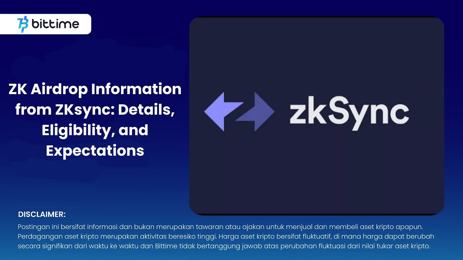 ZK Airdrop Information from ZKsync: Details, Eligibility, and Expectations – Bittime